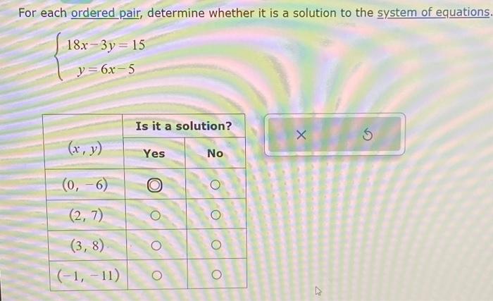 Solved For each ordered pair, determine whether it is a | Chegg.com