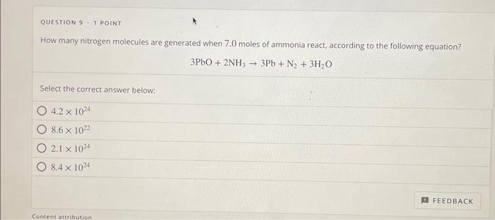 Solved How many nitrogen molecules are generated when 7.0 | Chegg.com