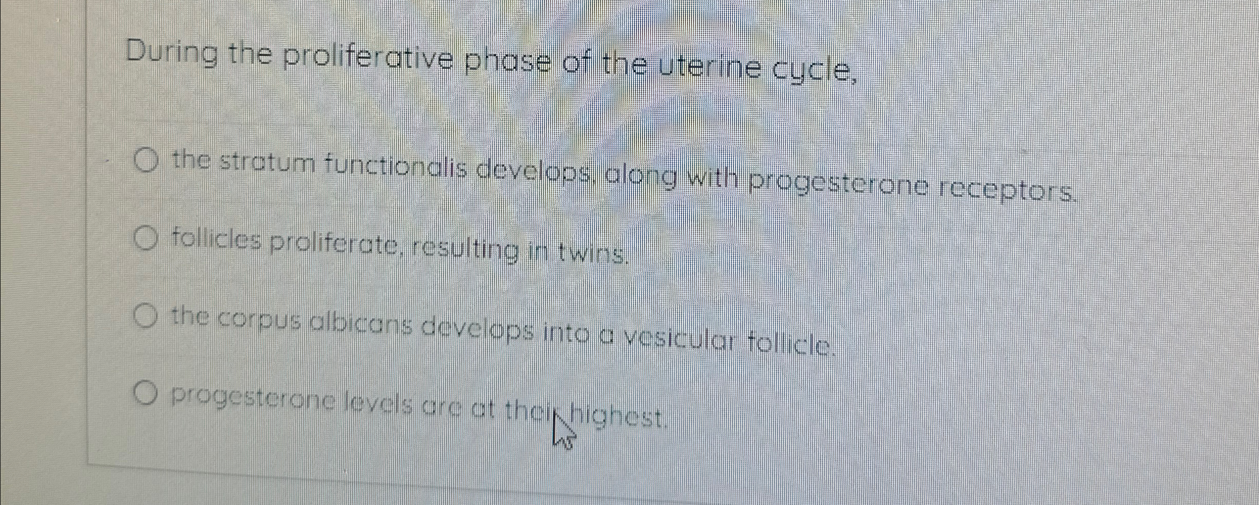 Solved During the proliferative phase of the uterine | Chegg.com