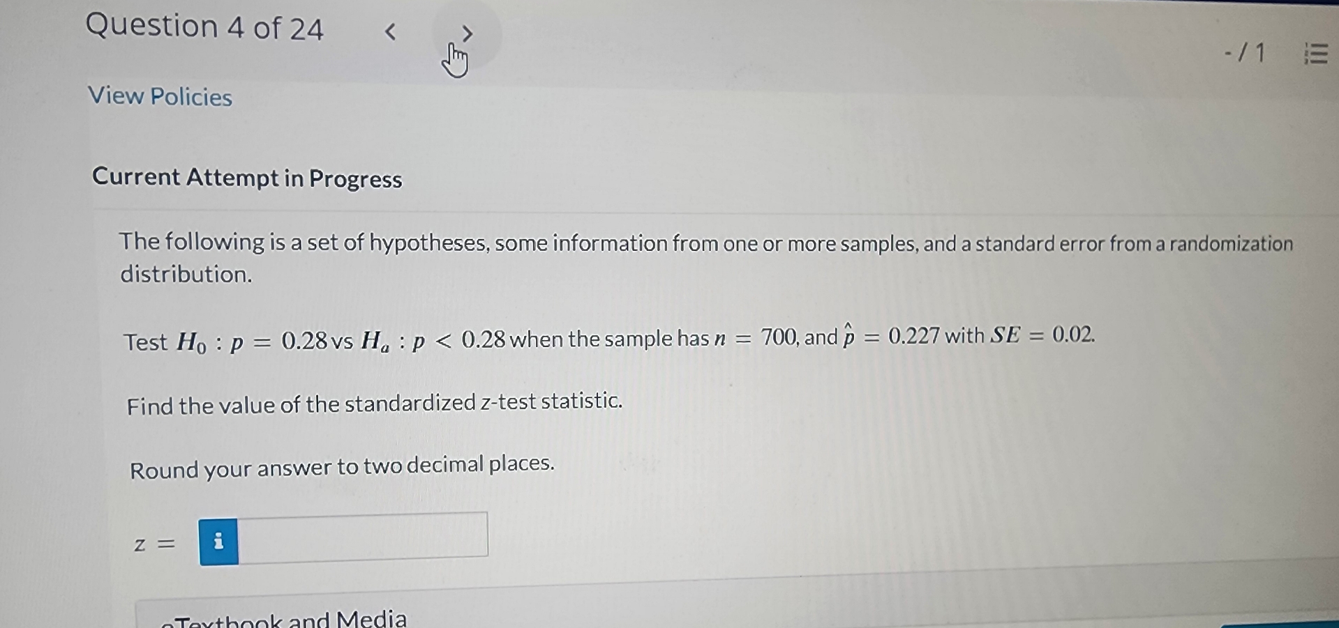 Solved Question 4 ﻿of 24View PoliciesCurrent Attempt in | Chegg.com