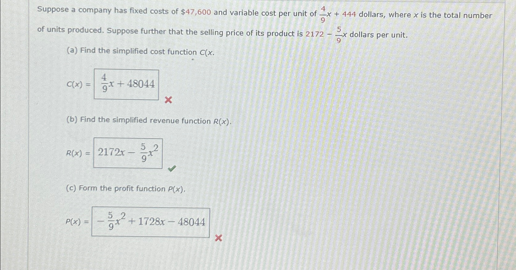 Solved Suppose a company has fixed costs of $47,600 ﻿and | Chegg.com