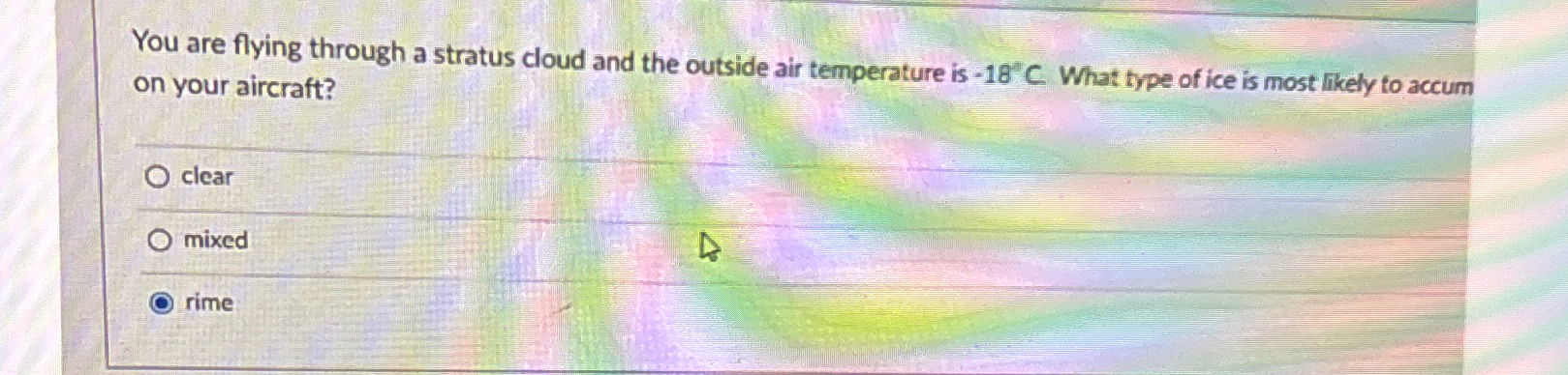 Solved You are flying through a stratus cloud and the | Chegg.com