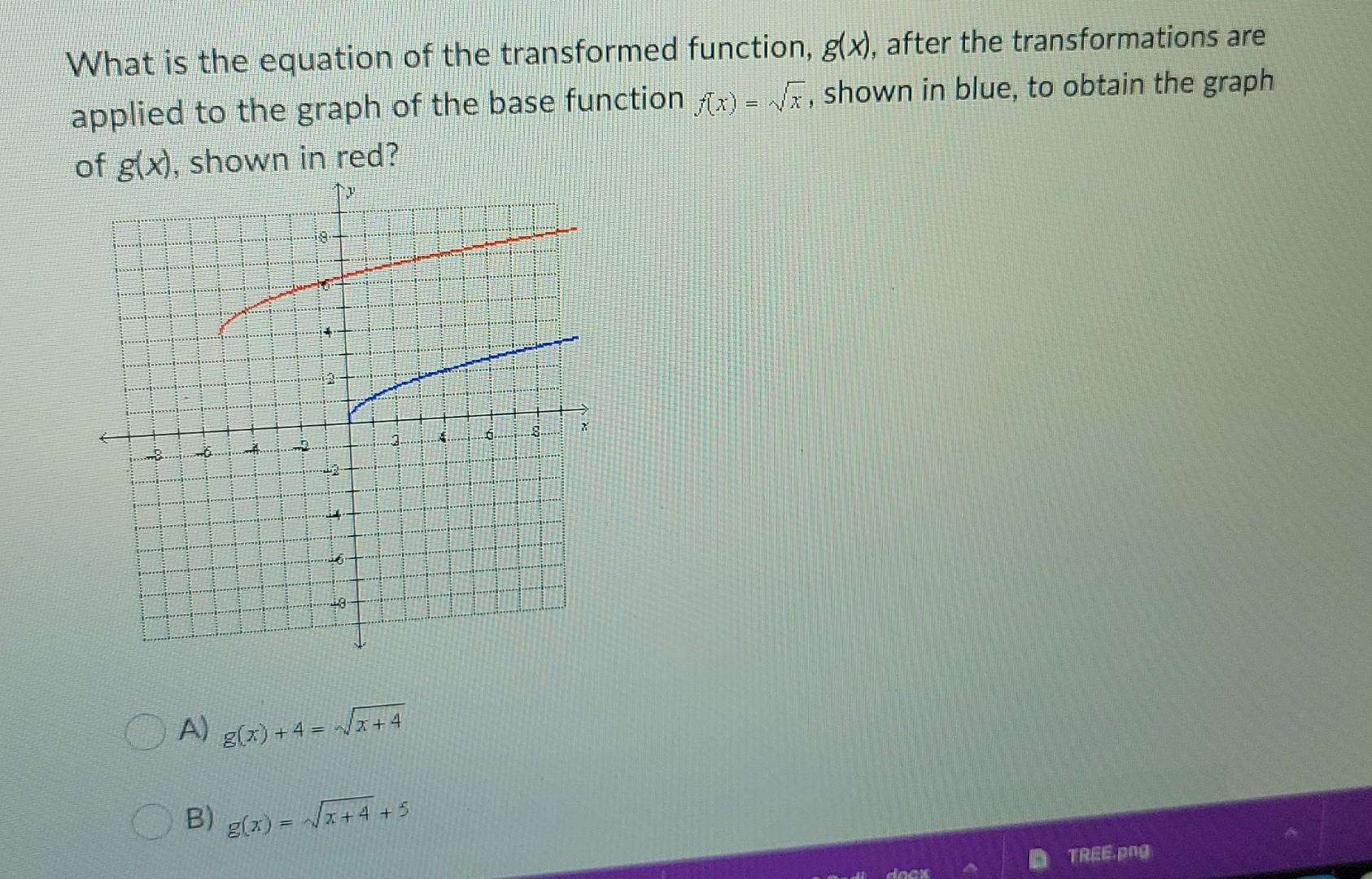 Solved , What is the equation of the transformed function, | Chegg.com