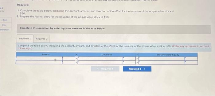 Solved 45 ints eBook Print eferences Required: 1. Complete | Chegg.com