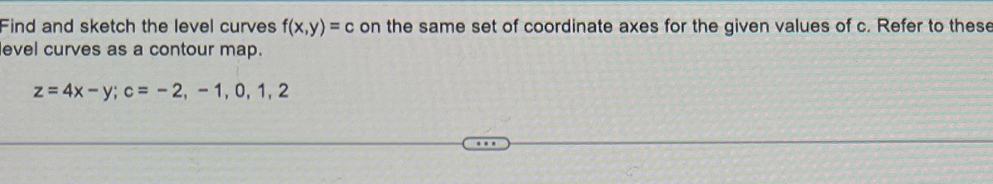 Solved Find and sketch the level curves f(x,y)=c ﻿on the | Chegg.com