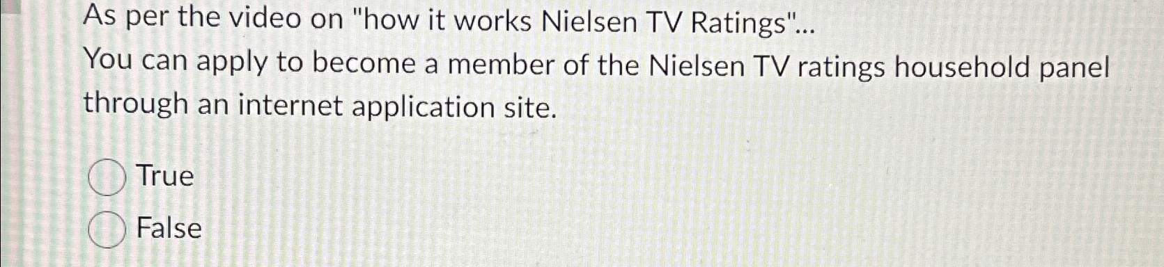 Solved As per the video on "how it works Nielsen TV | Chegg.com