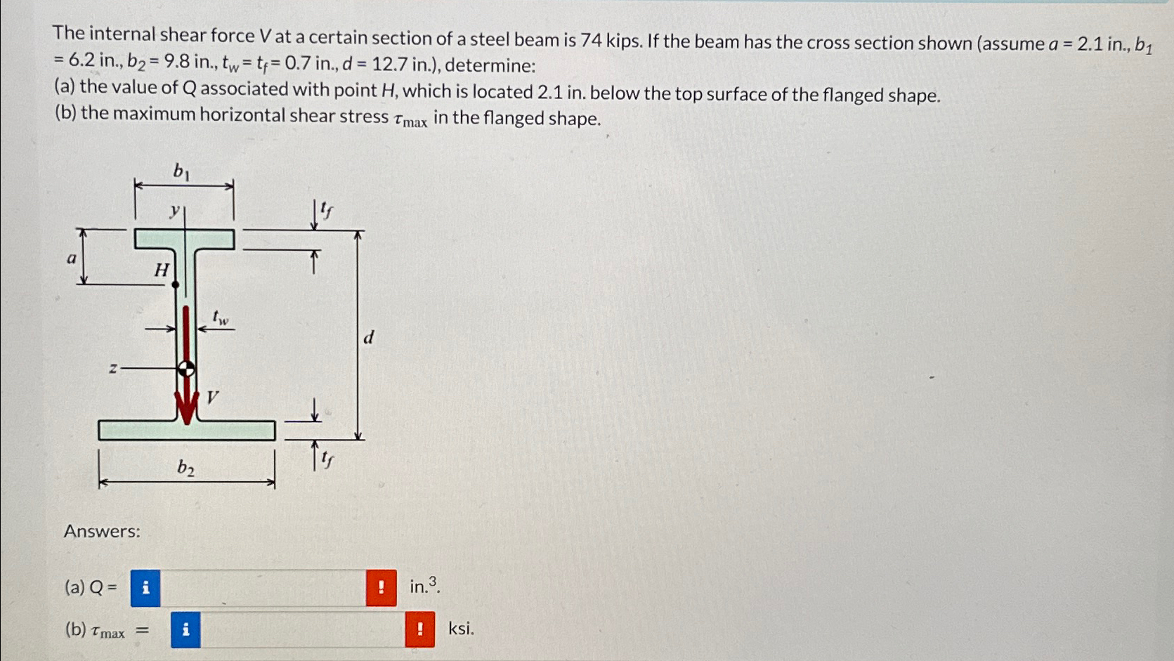 Solved The internal shear force V ﻿at a certain section of a | Chegg.com