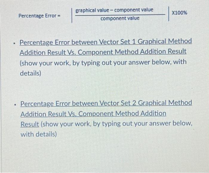 Solved Percentage Error ∣∣ Component Value Graphical Value 