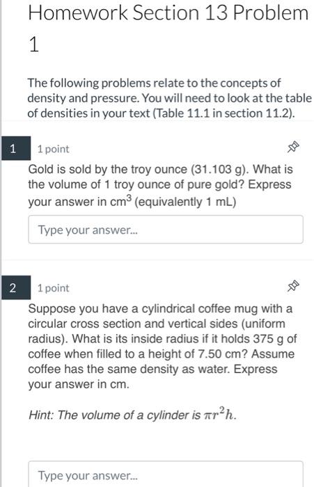 Solved The following problems relate to the concepts of | Chegg.com