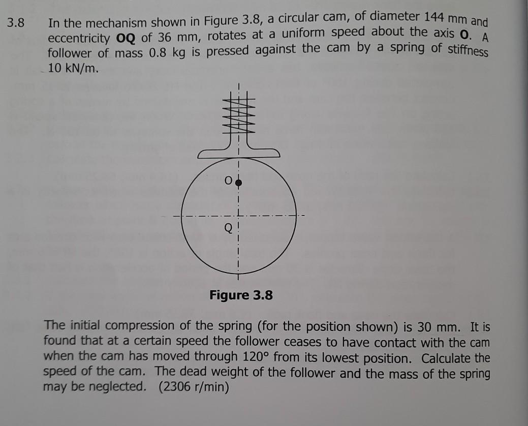 Solved 3.8 In the mechanism shown in Figure 3.8, a circular | Chegg.com
