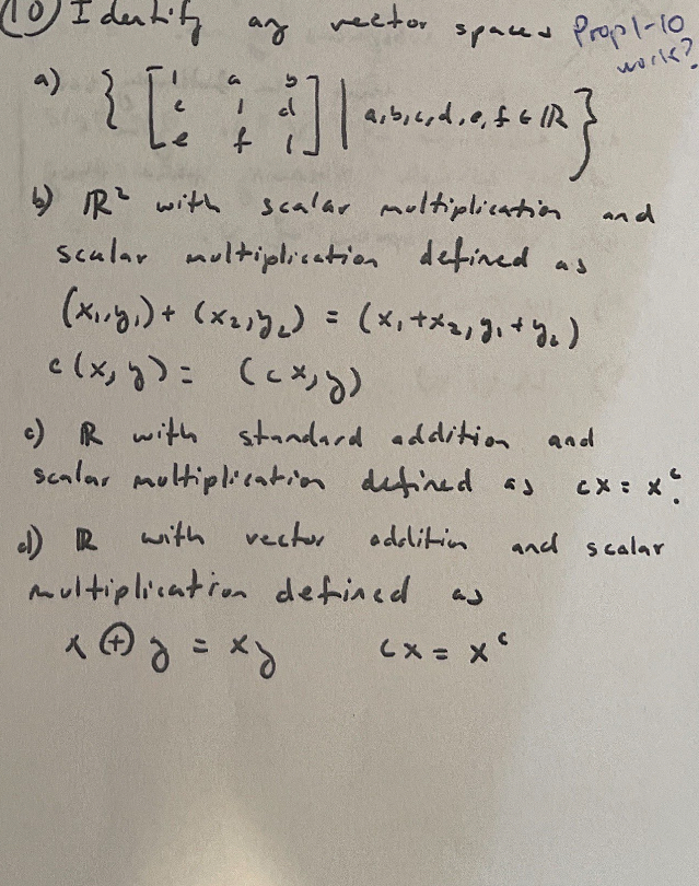 Solved Identify an vector spaces using Properties | Chegg.com