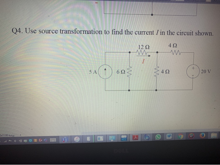 Solved Q4. Use source transformation to find the current I | Chegg.com