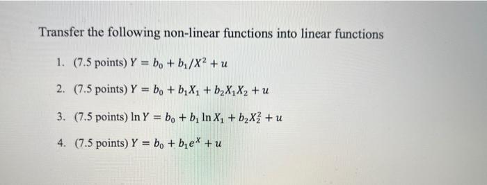 Solved Transfer the following non-linear functions into | Chegg.com