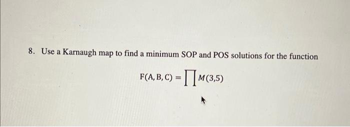 Solved 8. Use a Karnaugh map to find a minimum SOP and POS | Chegg.com