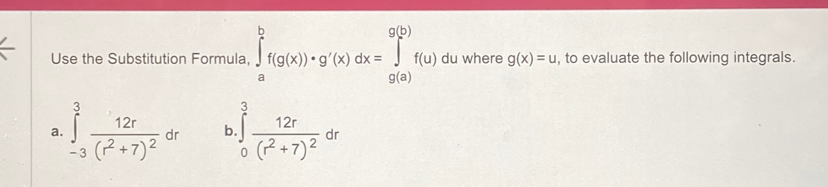 Solved Use the Substitution Formula, | Chegg.com