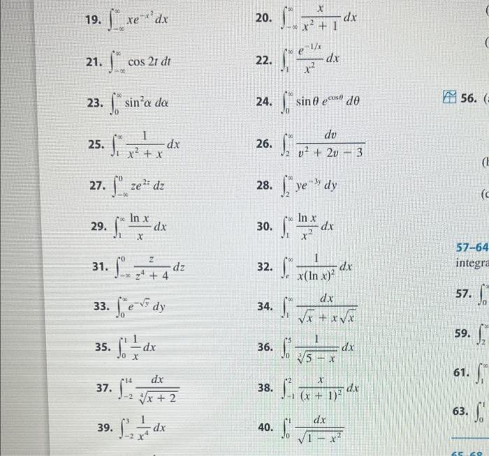 Solved 36 and 40 please. determine whether thebintegral is | Chegg.com
