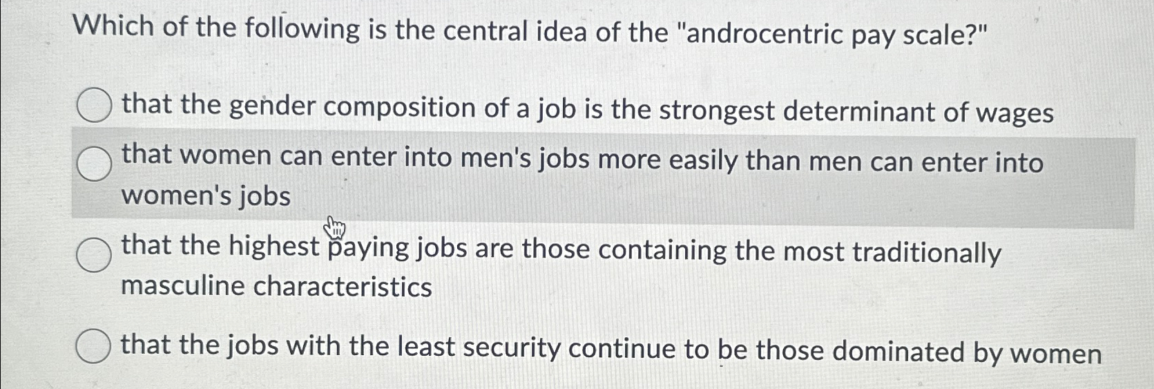 Solved Which of the following is the central idea of the | Chegg.com
