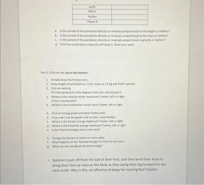 Solved Go to the PhET simulation and click on Pendulum and | Chegg.com