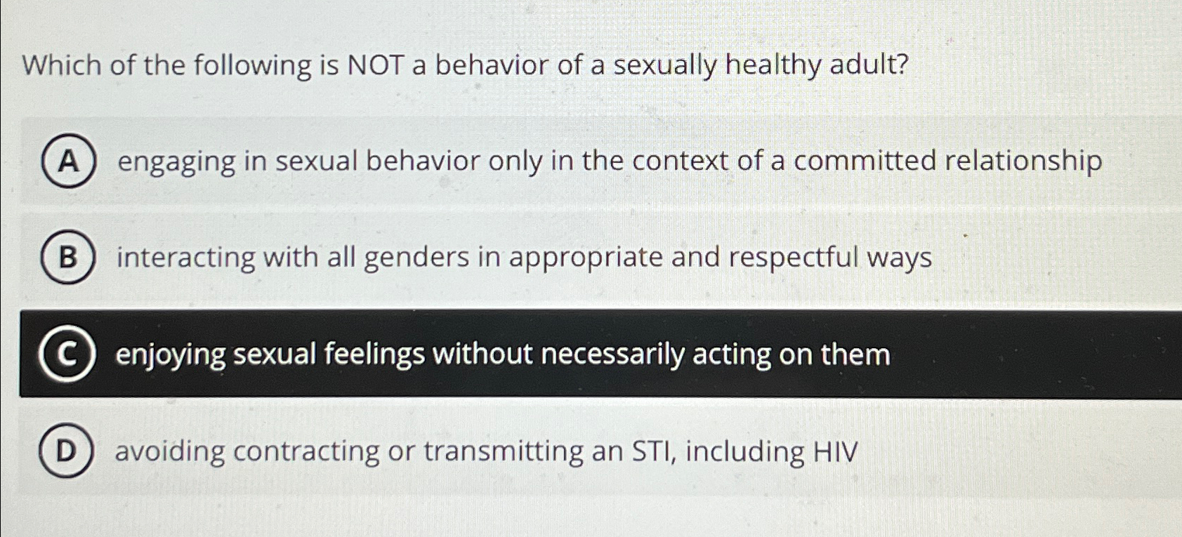 Solved Which of the following is NOT a behavior of a | Chegg.com