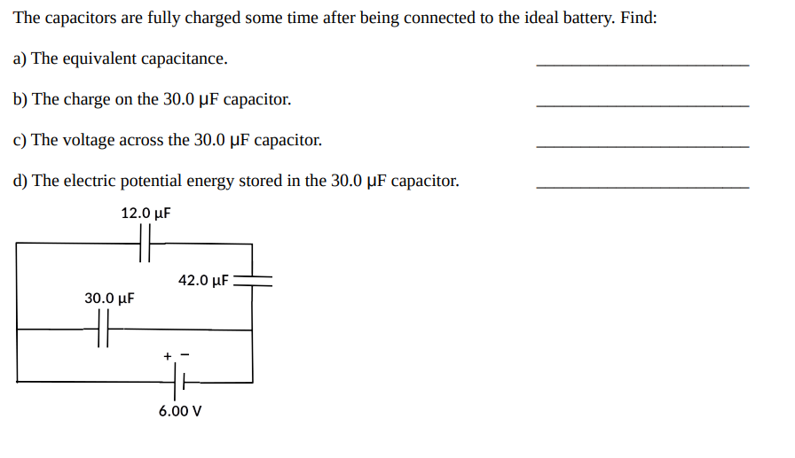 Solved The capacitors are fully charged some time after | Chegg.com
