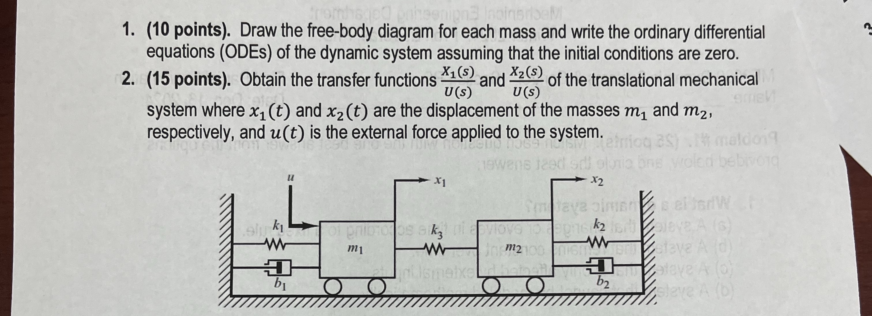 Solved (10 ﻿points). ﻿Draw the free-body diagram for each | Chegg.com