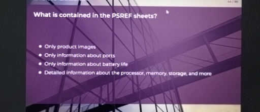 Solved What is contained in the PSREF sheets?Only product | Chegg.com
