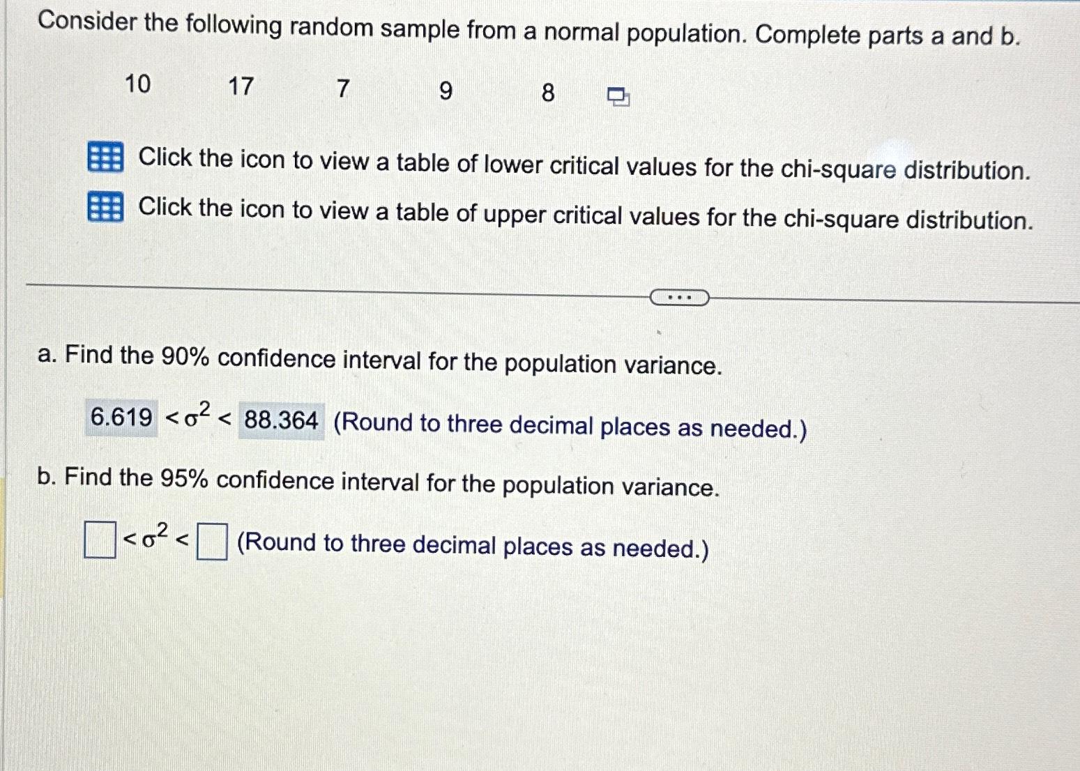 Solved Consider the following random sample from a normal | Chegg.com