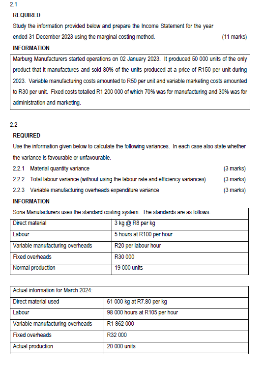 Solved C2.1REQUIREDStudy the information provided below and | Chegg.com