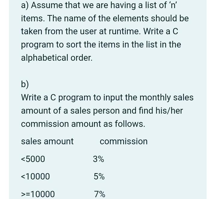 Solved a) Assume that we are having a list of 'n' items. The | Chegg.com