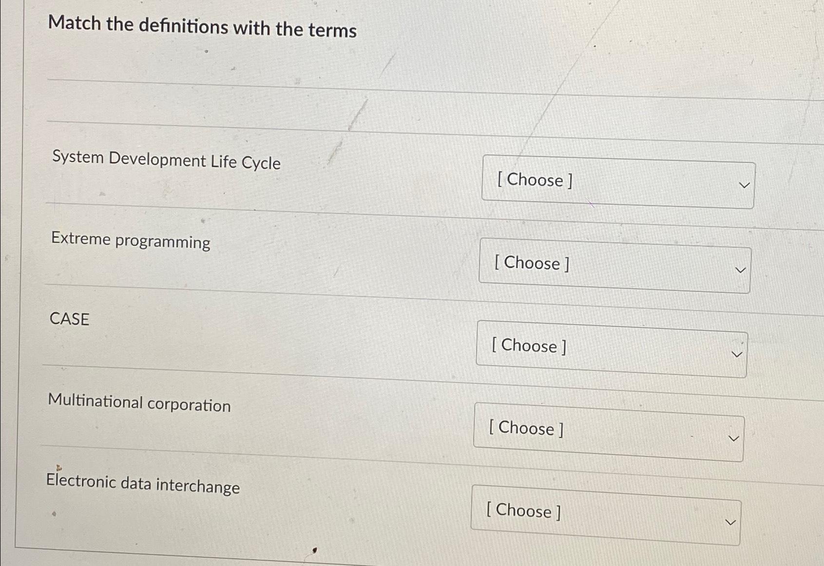 Solved Match the definitions with the termsSystem | Chegg.com