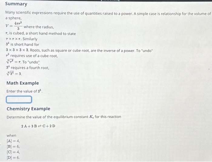 Solved Many scientific expressions require the use of | Chegg.com