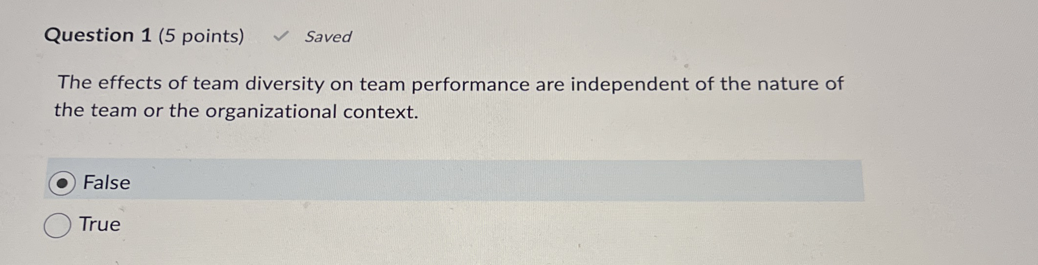 Solved Question 1 (5 ﻿points) ﻿SavedThe effects of team | Chegg.com