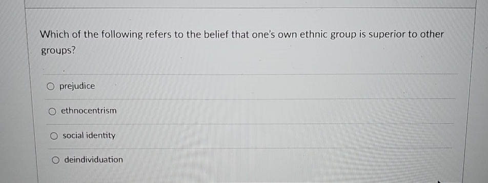 Solved Which of the following refers to the belief that | Chegg.com