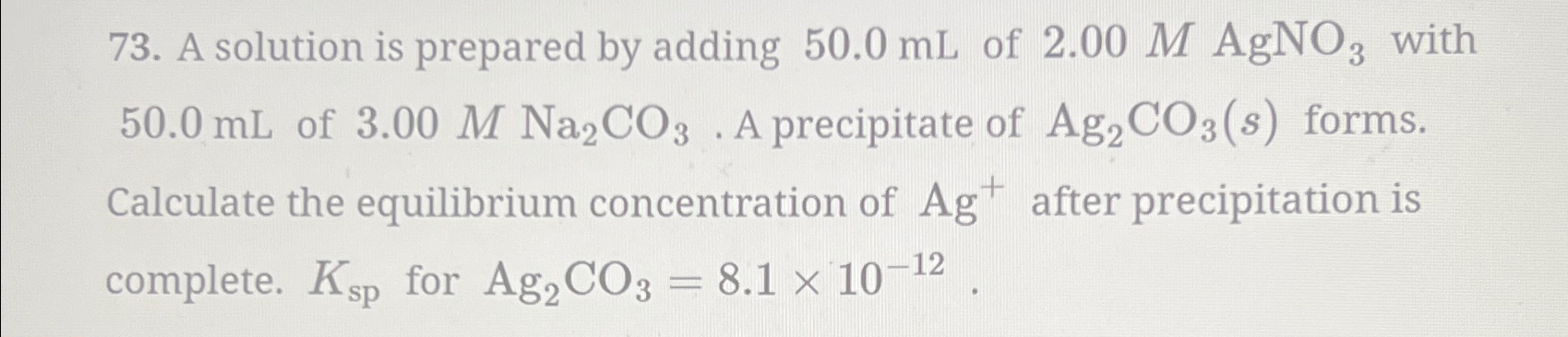 Solved A solution is prepared by adding 50.0mL ﻿of 2.00MgNO3 | Chegg.com