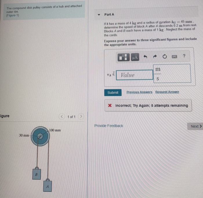 Solved The compound disk pulley consists of a hub and | Chegg.com