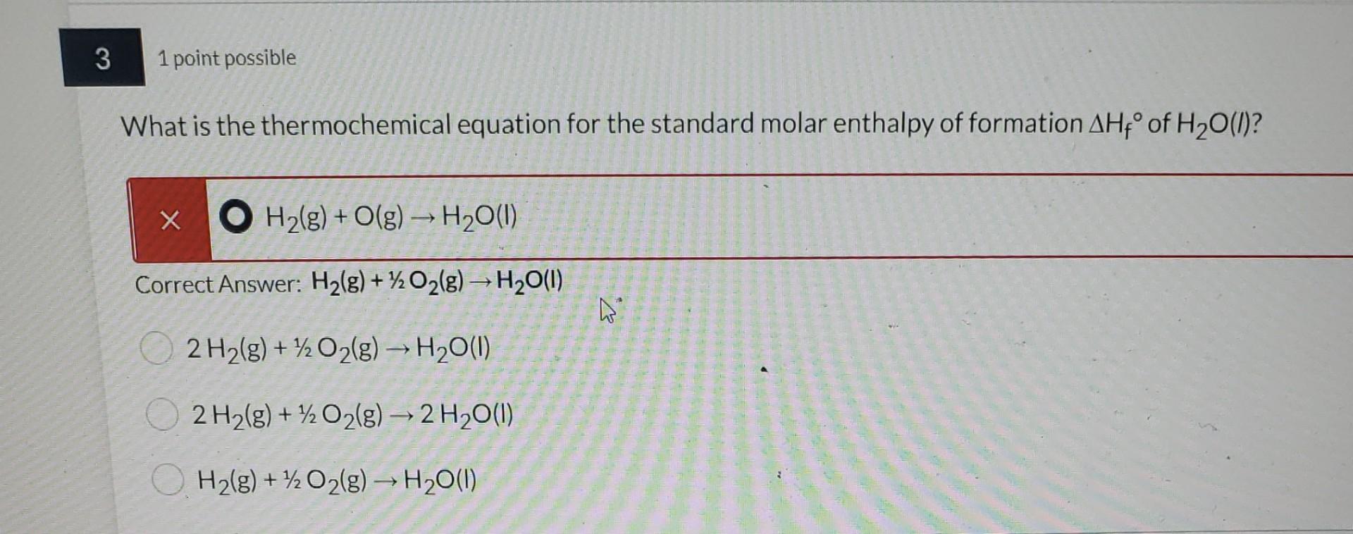 Solved What is the thermochemical equation for the standard | Chegg.com