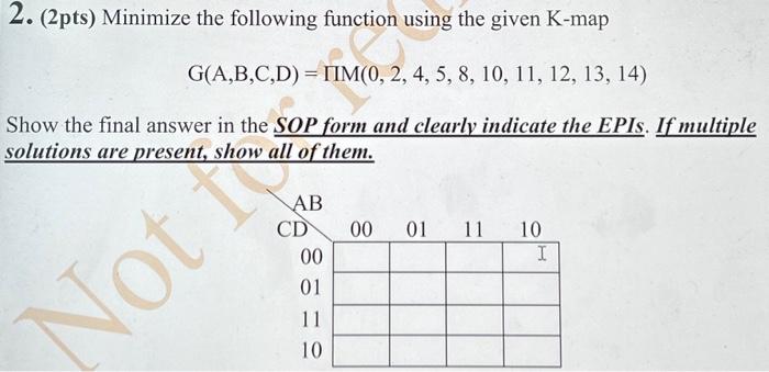 Solved 2. (2pts) Minimize the following function using the | Chegg.com