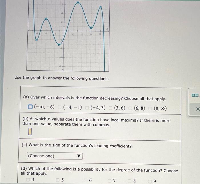 Solved w Use the graph to answer the following questions. | Chegg.com
