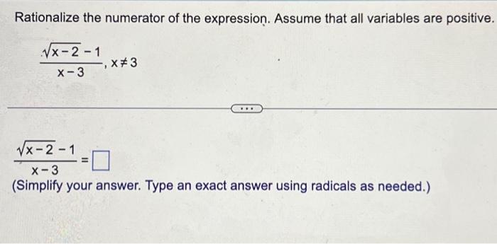 Solved Rationalize the numerator of the expression. Assume | Chegg.com