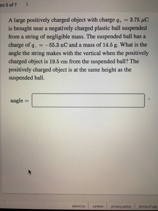 Solved on 5 of 7 > A large positively charged object with | Chegg.com