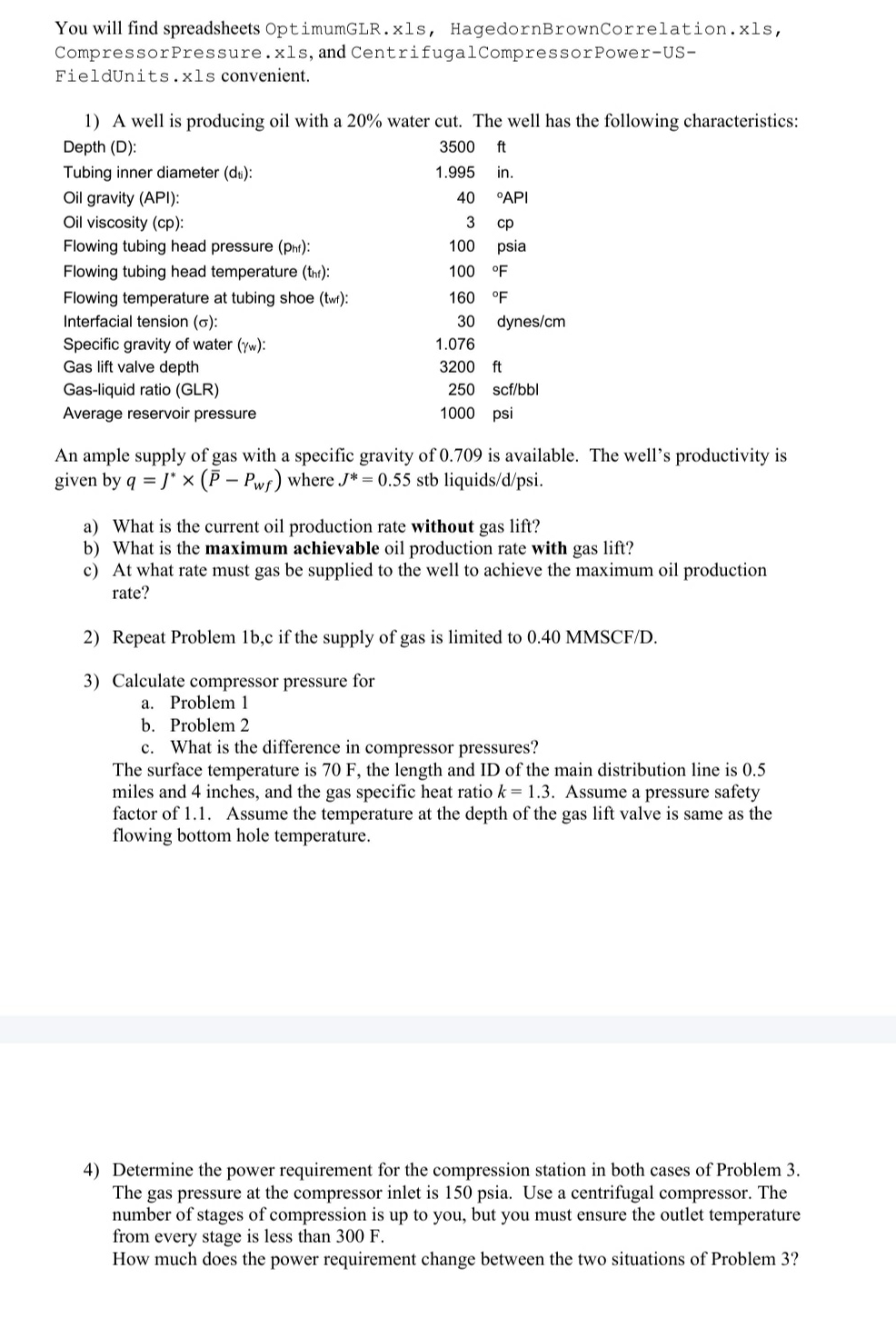 Solved You will find spreadsheets OptimumGLR.xls, | Chegg.com
