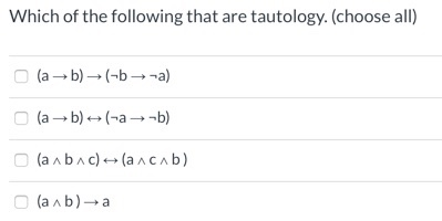 Solved Which of the following that are tautology. (choose | Chegg.com