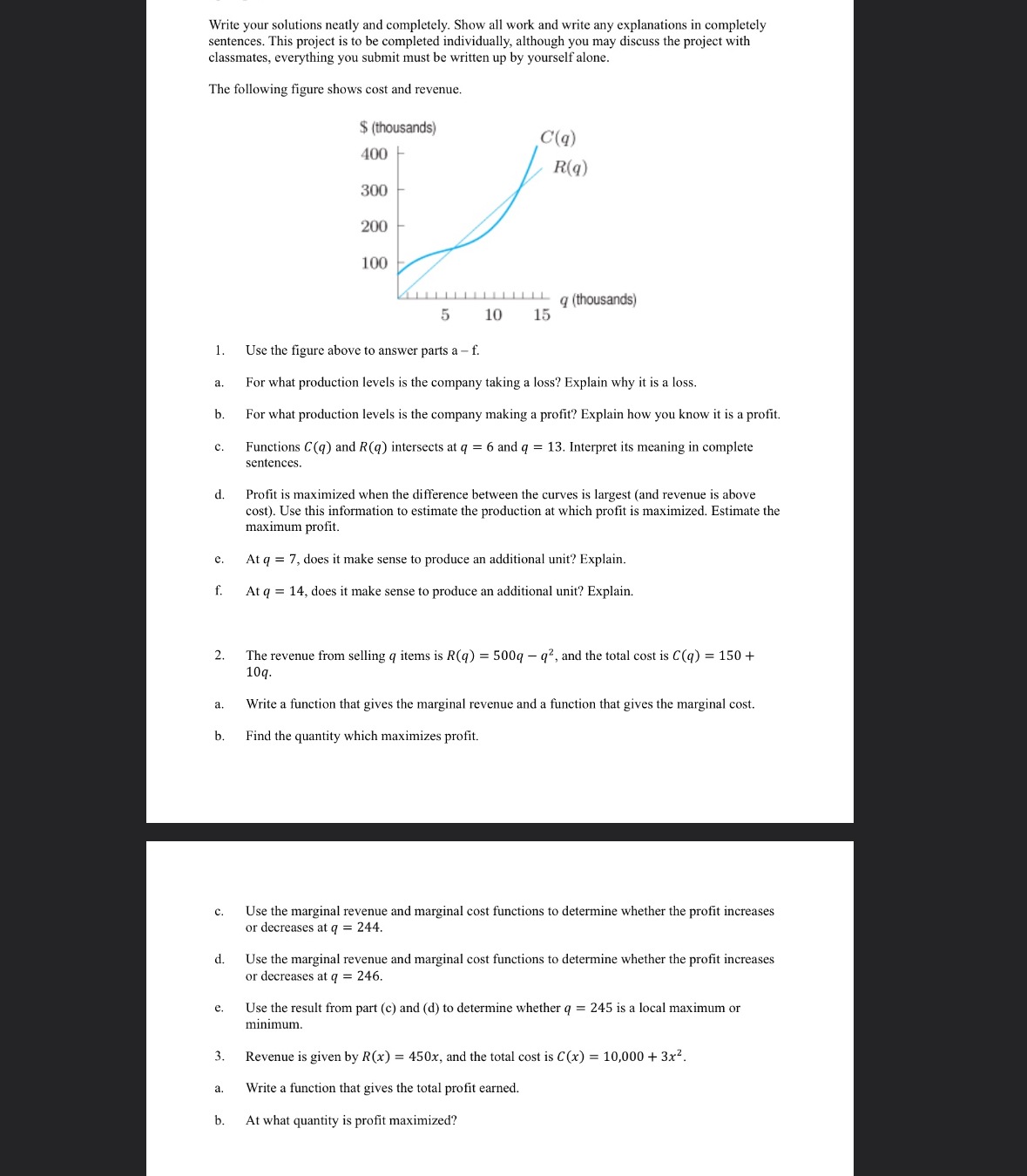 Solved Write your solutions neatly and completely. Show all | Chegg.com
