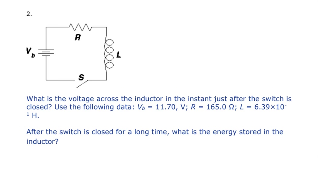 Solved What is the voltage across the inductor in the | Chegg.com