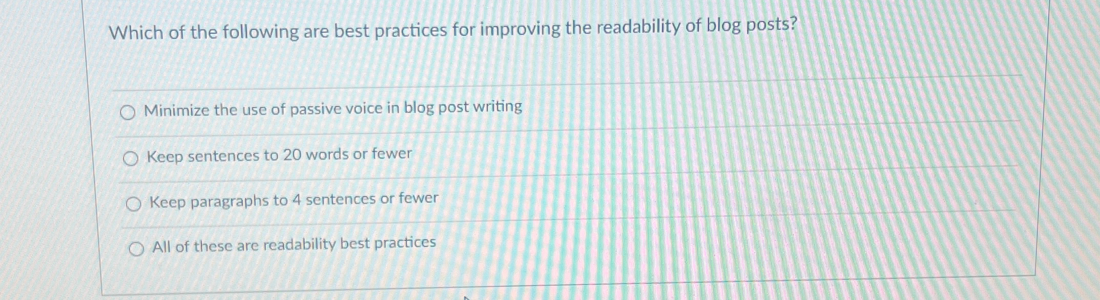 Solved Which of the following are best practices for | Chegg.com