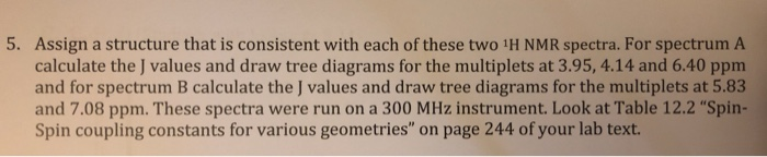 Solved 5. Assign a structure that is consistent with each of | Chegg.com