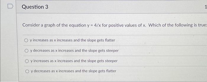 Solved Consider a graph of the equation y=4/x for positive | Chegg.com