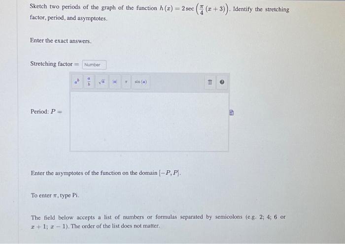 Solved Sketch two periods of the graph of the function h(x) | Chegg.com