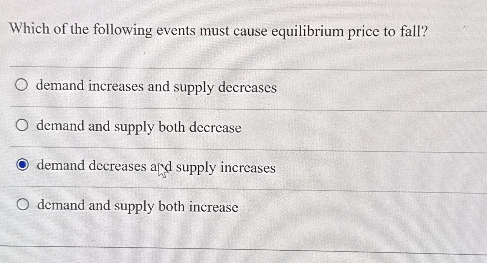 Solved Which of the following events must cause equilibrium | Chegg.com