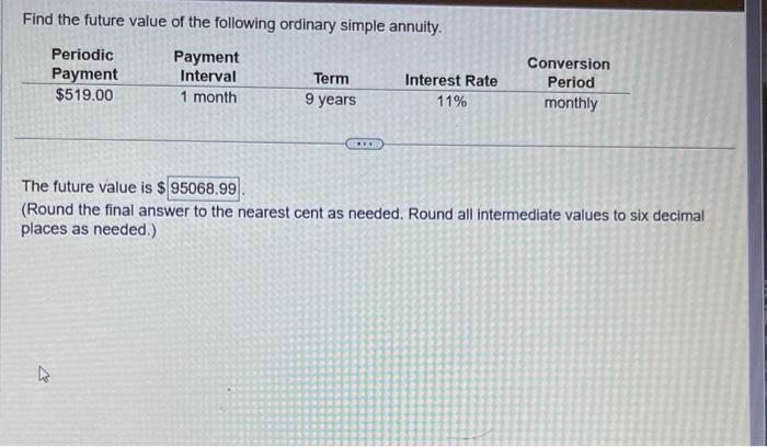 Solved Find the future value of the following ordinary | Chegg.com